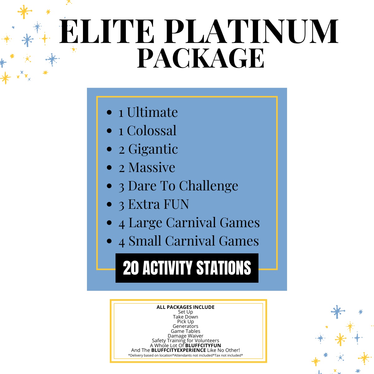Elite Packages - We Deliver BLUFFCITYFUN!! in Shelby County, Desoto County, Crittiden County ...